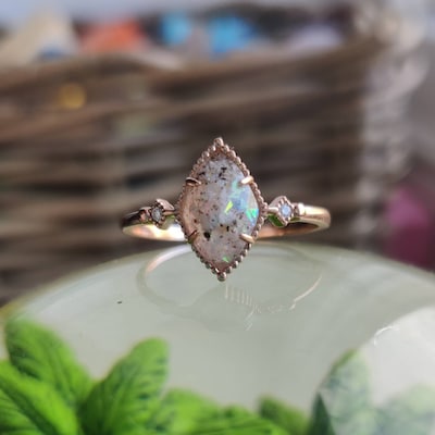 10K 14K Solid Gold Marquise Breastmilk Ring, DIY Breastmilk Jewelry Kit ...