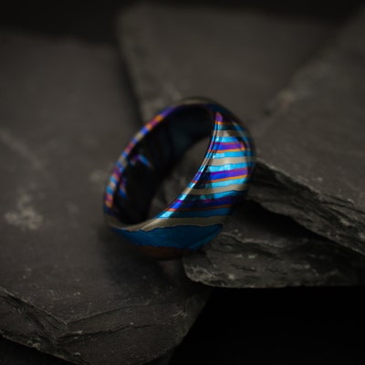 Titanium Damascus 2 Alloy Round Rod Bar 1 25mm Length X 1.18 Inch 30mm ...