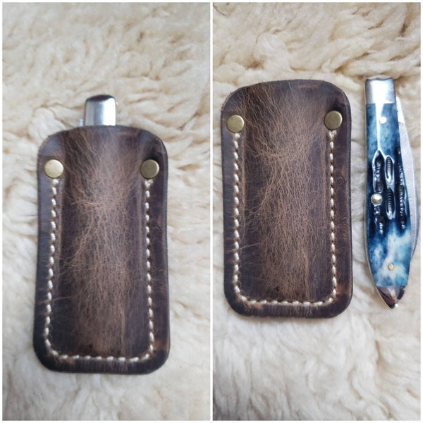 Leather EDC Pocket Knife Slip Build Your Own Pick Your Leather Color ...