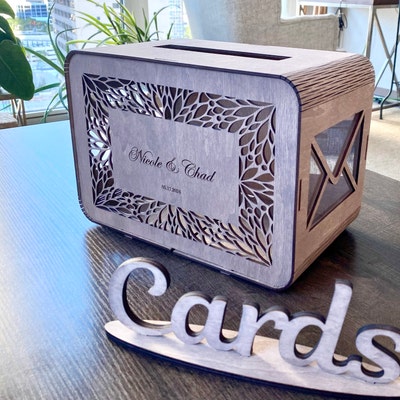 Personalized Wedding Card Box, Rustic Wedding Decor, Boho Wedding Post ...