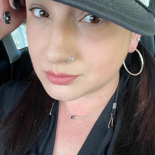 Triple Hoop Nose Ring for Single Pierced Nose, 22 Gauge or 20 Gauge ...