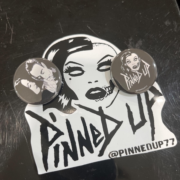 Old School Horror Pins 1.25" Pinback Buttons - Etsy