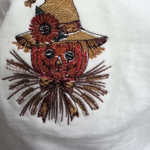 Pumpkin Scarecrow Machine Embroidery Design: Fall Harvest Applique ...