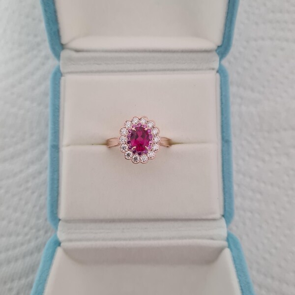 811mm Emerald Cut Lab Created Ruby Ring Solid 14K/18K Yellow Gold ...