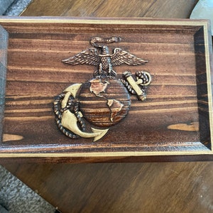 U.S. Navy Wooden Box With American Flag Felt Bottom inside - Etsy