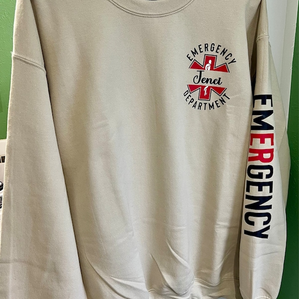 Custom ER Sweatshirt, Emergency Department Shirt, ED Sweater ...