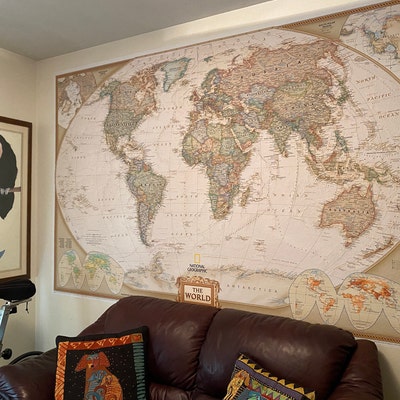 National Geographic Executive World Map Wall Mural Giant Removable ...