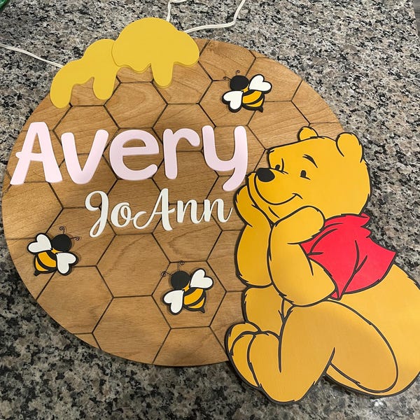 Winnie the Pooh, Pooh Bear, Nursery Name Sign, Wood Name Sign, Winnie ...