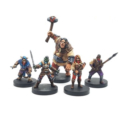 6pc Bandits Set 28mm or 32mm Scale Dnd Miniature Dungeons and Dragons ...