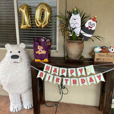 We Bare Bears Birthday Banner, We Bare Bears Decorations Diecut ...