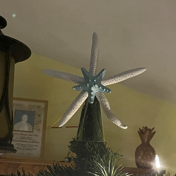 Starfish Christmas Tree Topper Coastal Beach Decor – Nautical Xmas Tree ...