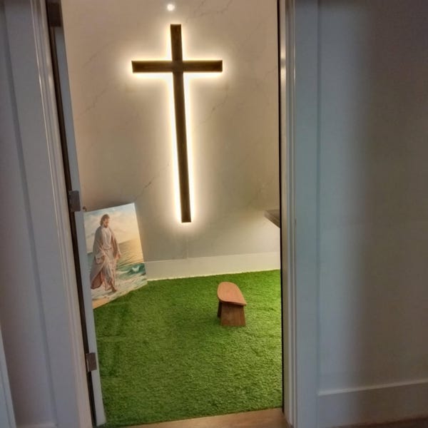 4' Backlit Wood Cross Easter Christian Wood Cross LED Backlighted ...