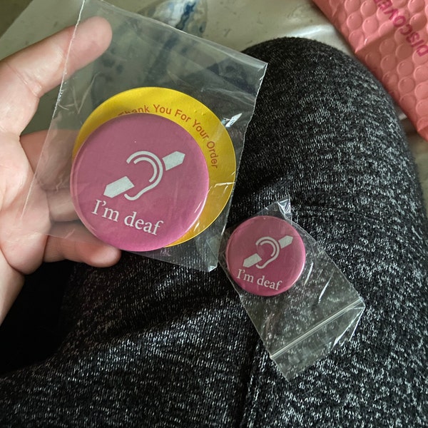 I'm Deaf Button Pin Deaf Awareness Deaf Logo Icon Deaf Badge Deaf ...