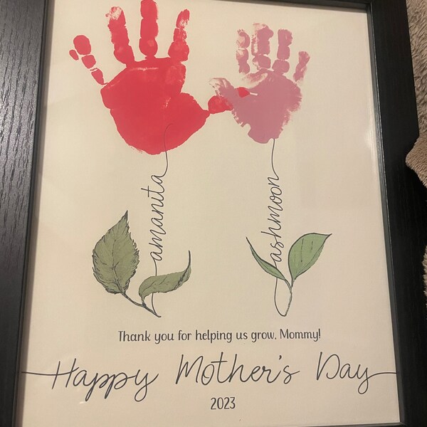 Personalized Mothers Day Handprint Art. Handprint Gift From Kids ...