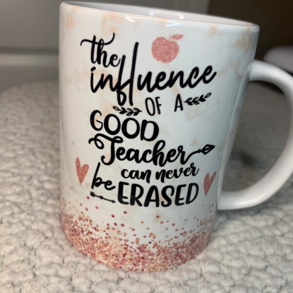 Teacher Pink Glitter Mug Sublimation Template - Sublimation Designs ...