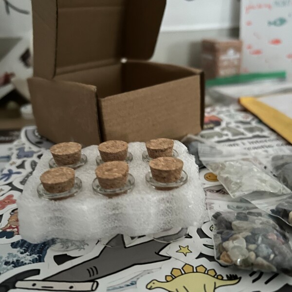 Glass Bottles With Corks, 5, 10, 15, or 20 Ml Clear Empty Jars With Cork Stopper Lids, Vials for ...
