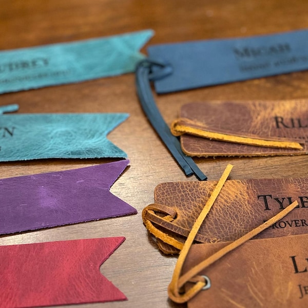 Leather Bookmark | Personalized Custom Bookmark | Genuine Leather Gift ...