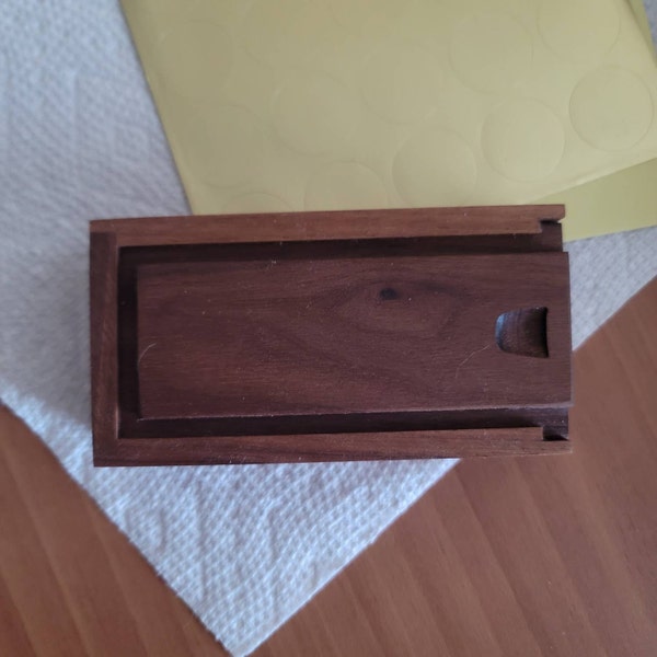 Small Slide Top General Purpose Wood Box (BX0292) (ID 4.2x1.9x.6 Tall ...
