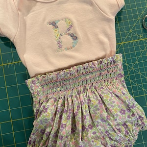 Machine Embroidery LETTER B Uppercase 10cm / 4 Tall Dainty Floral Font ...