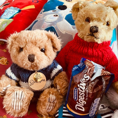 Aaron the Bear Upcycled Soft Toy by Second Hugs/cuddly Toy/ Teddy Bear ...