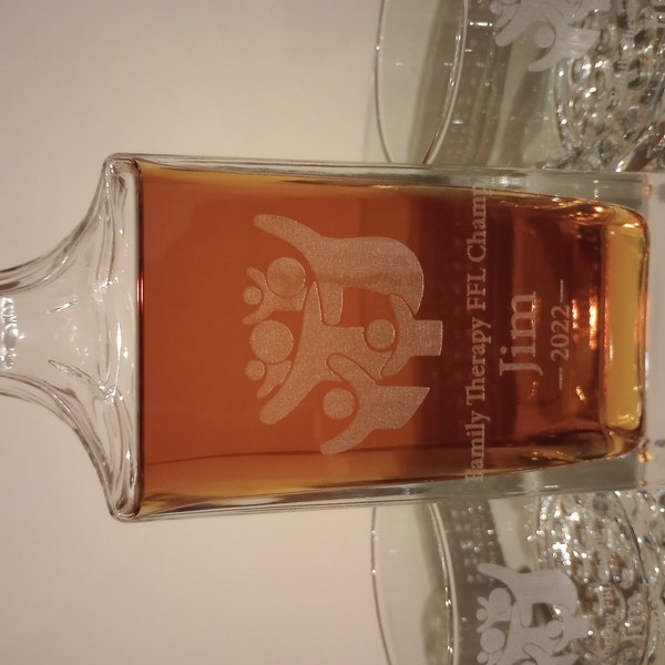Custom Engraved Decanter Set - Logo or Personalized Text on Whiskey ...