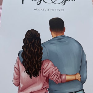 Personalised Couple Print Couples Gift Gift for Her - Etsy