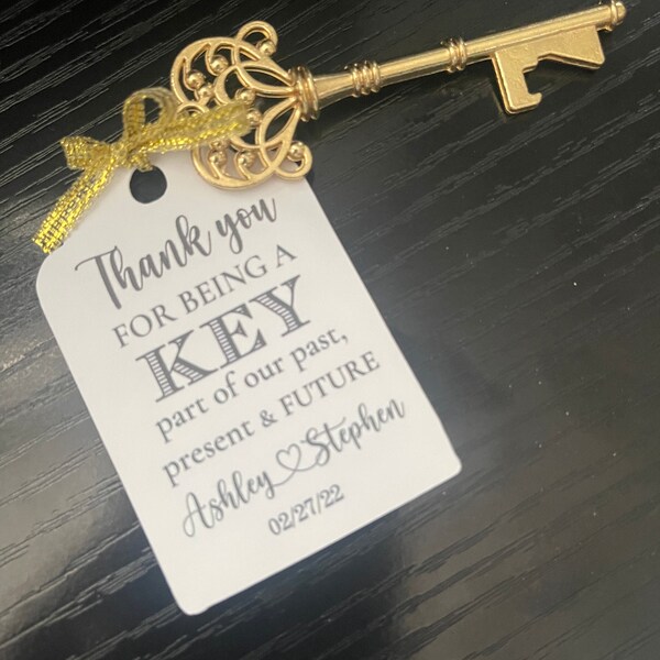 Key Bottle Openers AND Tags, Skeleton Key Favors, Key Part Tags Wedding ...