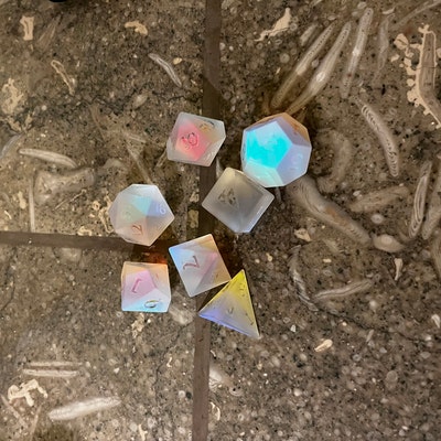 Frosted Prismatic Glass Dice Set - Etsy