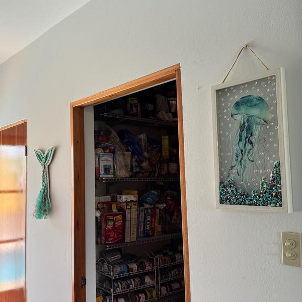 Jellyfish Glass Window, Art, Ocean, Beach, Chunky Glass, Outer Banks ...