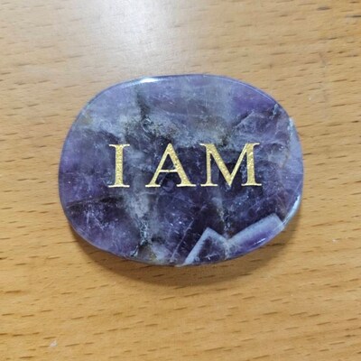 I AM Amethyst Pocket Stone, Worry Stone, Spirit Guides, Affirmations ...