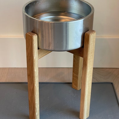 Custom Modern Elevated Dog Bowl Stand Mid-century Feeding Stand Options ...