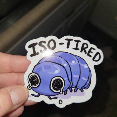 Iso-tired Isopod Bug Nature Glossy Waterproof Sticker Laptop Water ...