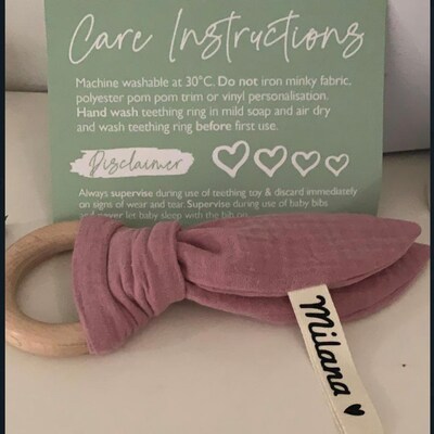 Newborn Gift, Personalised Elephant Teether, Natural Wood Teether ...