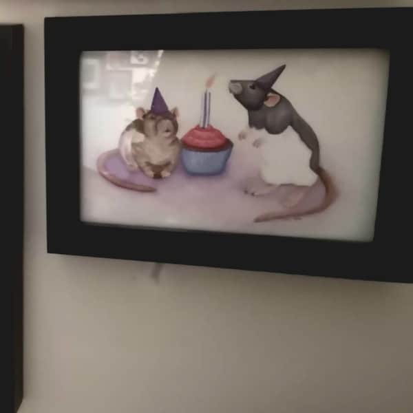 Rat Birthday Card - Two Rats Enjoying a Birthday Cake and Party - Rat ...