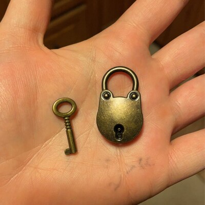 Vintage Style Brass Look Padlock Small Jewelry Box Lock Luggage Lock ...