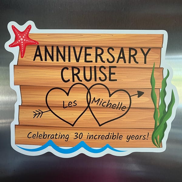 Anniversary Cruise Magnet Personalized Cruise Magnets for Stateroom ...