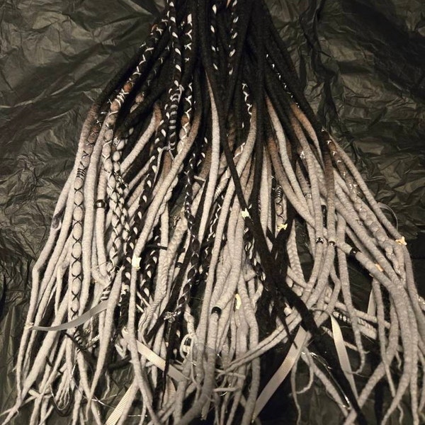 Wool Dreads Full Set DE Dreadlocks Extensions Brown Irish Cream Blond ...