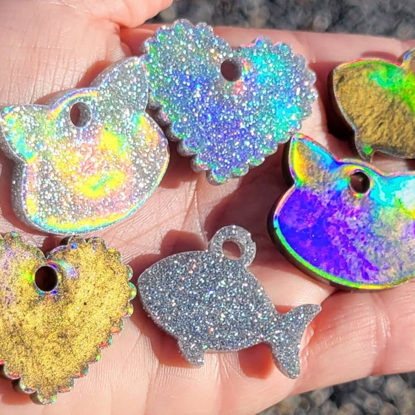 Holographic - Pet ID Tag Mold | Three Shapes | HOLO Platinum Silicone ...