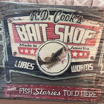 Vintage Fishing Sign FREE Personalization - Etsy