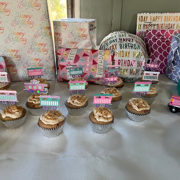 Blue Birthday Wooden Train Boxcar Compatible W/ All Magnetic Wooden ...