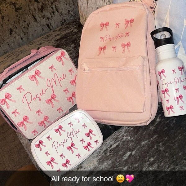 Personalised Lunch Box & Water Bottle Set, Girls Lunch Box, Kids Lunch ...
