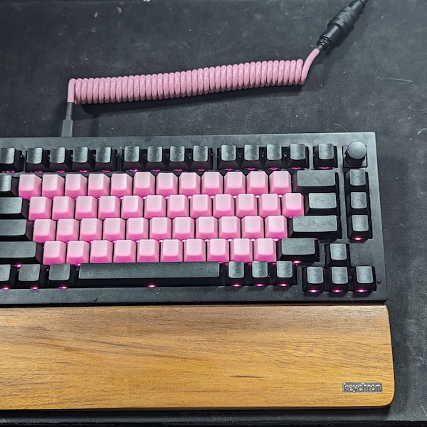 Pink Custom Coiled Keyboard USB Cable Pink Coiled Cable Mechanical ...