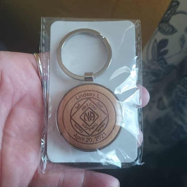 Personalized NA Birthday Token Key Tags, Narcotics Anonymous Key Ring ...