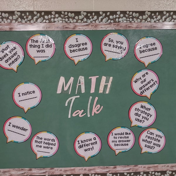 Groovy Classroom Decor | Math Talk Bulletin Board + Student Cards - Etsy