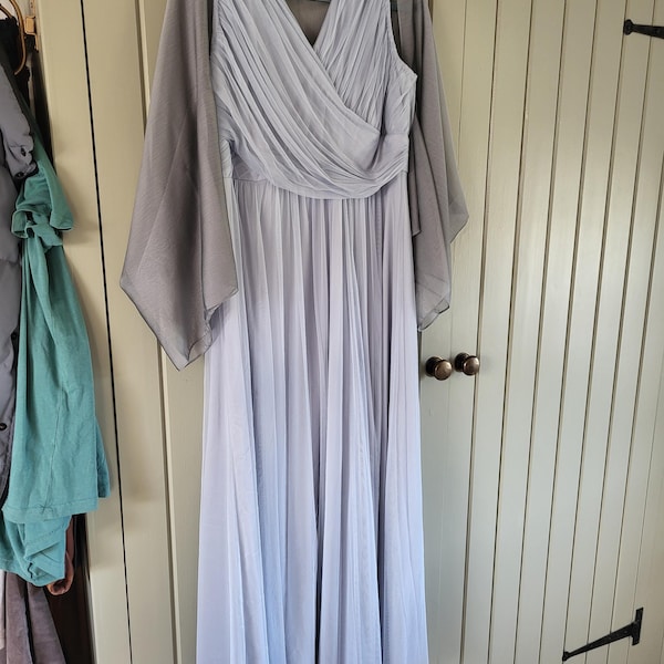 Silver Grey Wrap Grey Sleeves Capelet Silver Wrap Shrug, Soft Grey ...
