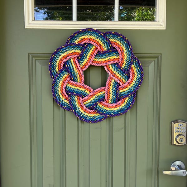 Lobster Rope Mariner Wreath, Vibrant Rope Wreath, Upcycled Lobster Rope ...