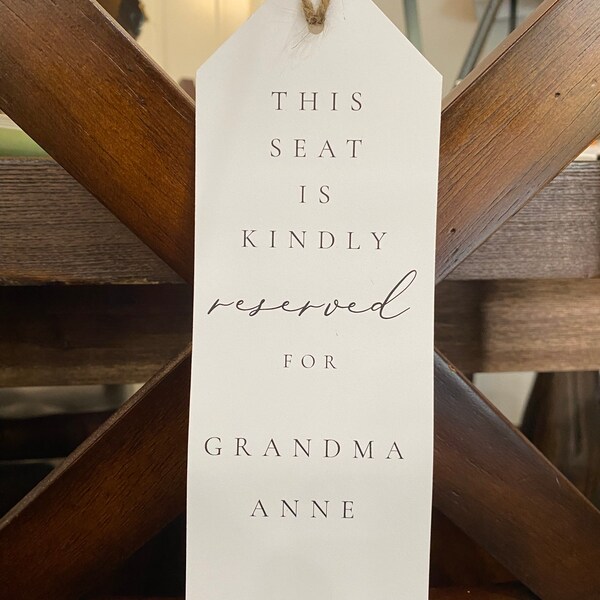 Wedding Seating Tag Reserved Seating Template Modern Simple Printable ...