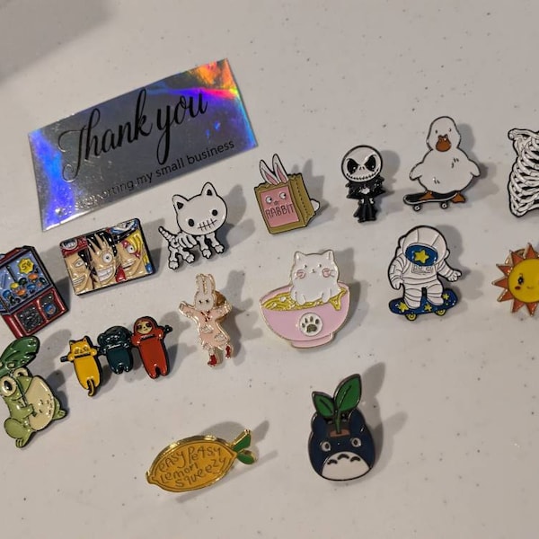 Surprise Pin Pack, 15 Random Anime and Fun Pins, Mystery Pin Box ...