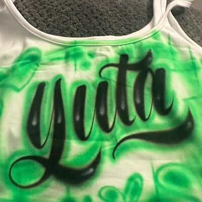 Airbrush T Shirt Script Hearts Name - Etsy