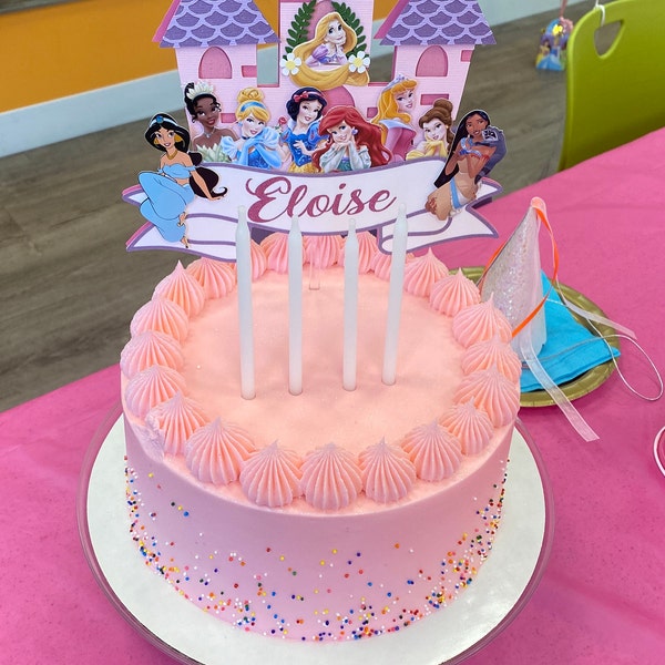 Disney Princess Cake Topper, Personalized Cake Topper,disney Princesses ...